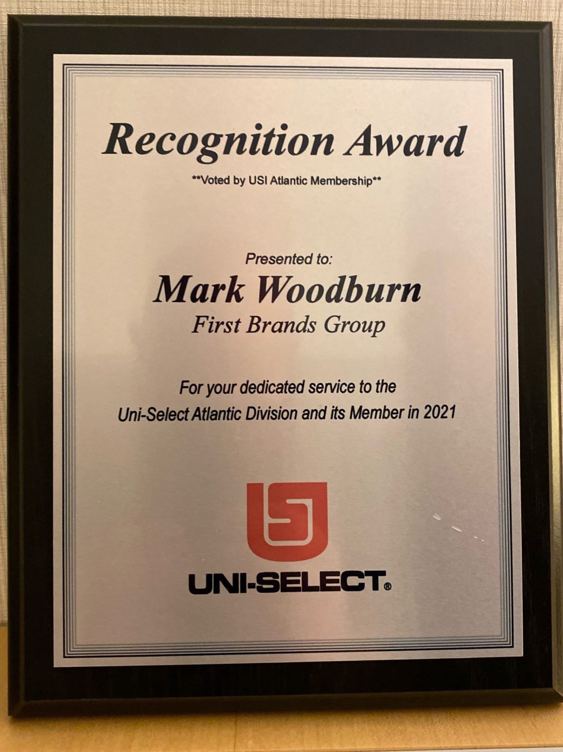 First Brands Group's Mark Woodburn honoured by Uni-Select Atlantic ...